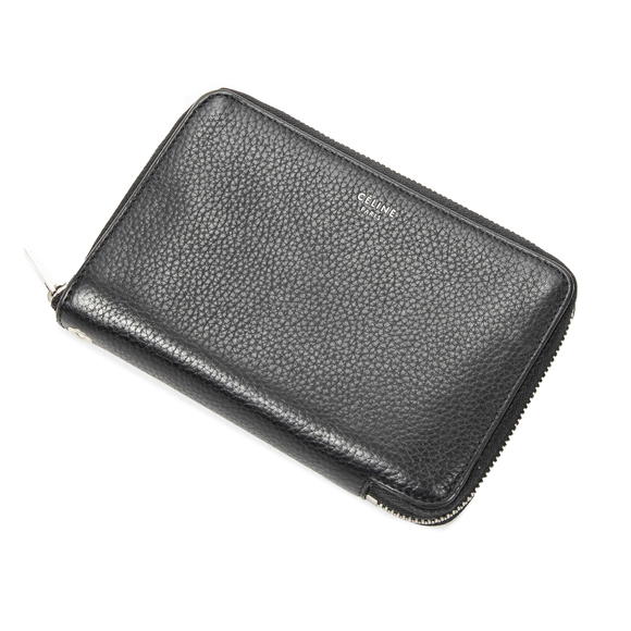Celine | Bags | Celine Compact Bifold Zip Around Wallet In Black ...